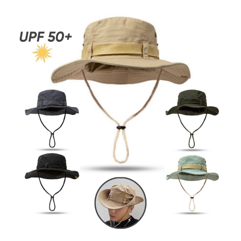 🔥Topi Cowboy Outdoor Camping Fishing Hat Bucket Unisex Hat Fisherman ...