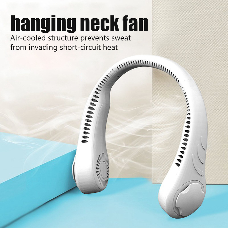 Mini Neck Fan Bladeless Cooling USB Rechargeable 3 Wind Speed Sports ...