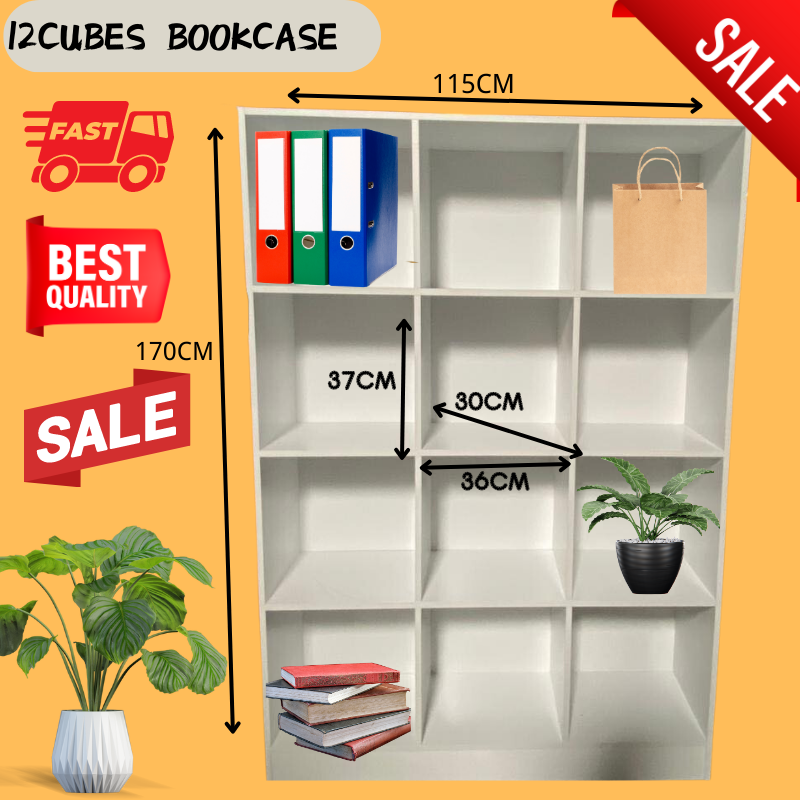 8 12 Cubes Bookshelf Multipurpose Rak Storage Cabinet Rak Buku petak ...