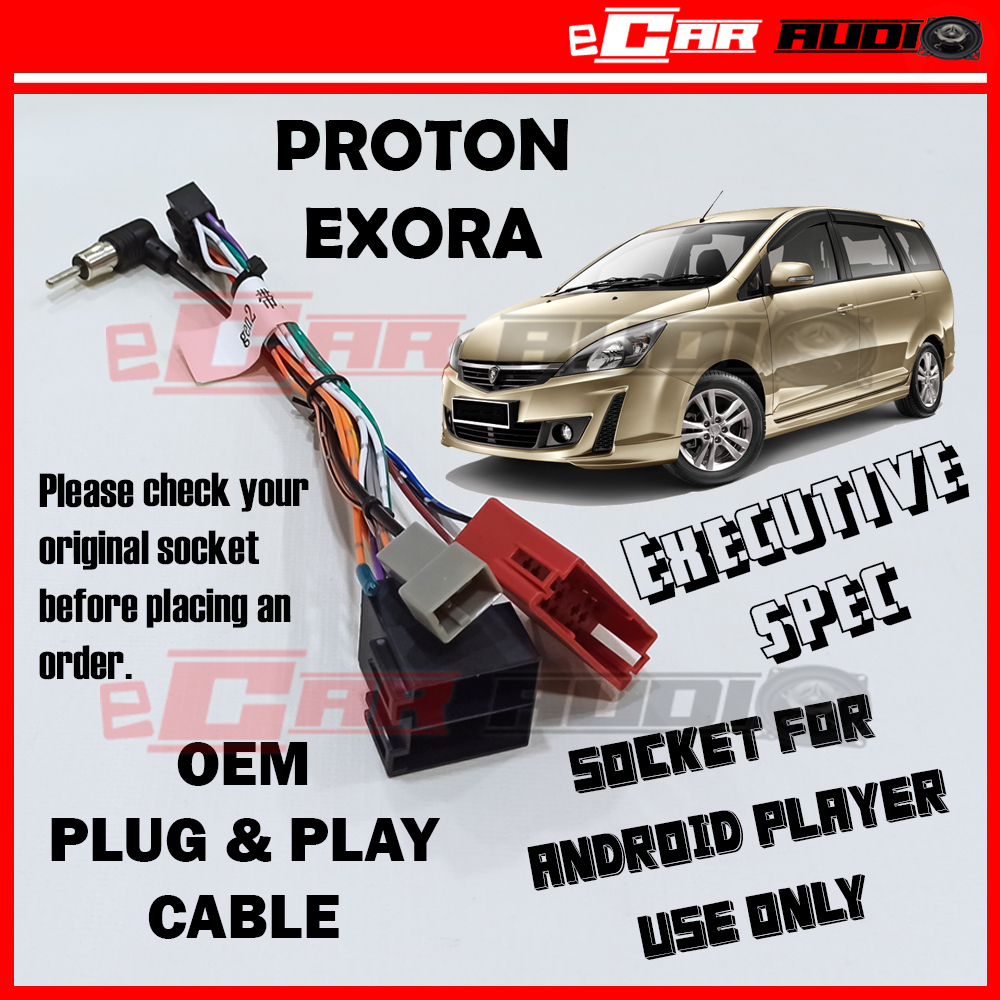 Proton Exora 2019 2020 2021 2022 2023 Executive Premium CVT Android Player Socket High Low Spec ...