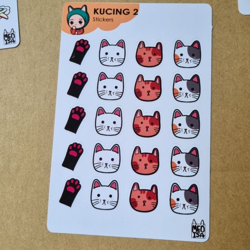 Icon Sticker Sheet (Kucing 2)| stickers for journal scrapbook planner ...