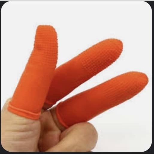 300pcs / bag Orange Natural Rubber Finger Cots Beige Orange Finger ...
