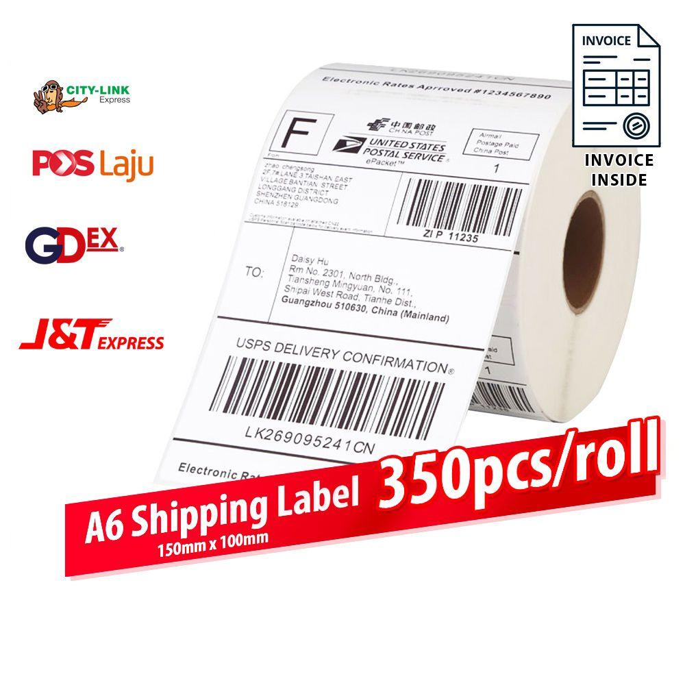 A6 Thermal Sticker Thermal Paper Shopee Waybill Shipping Label ...
