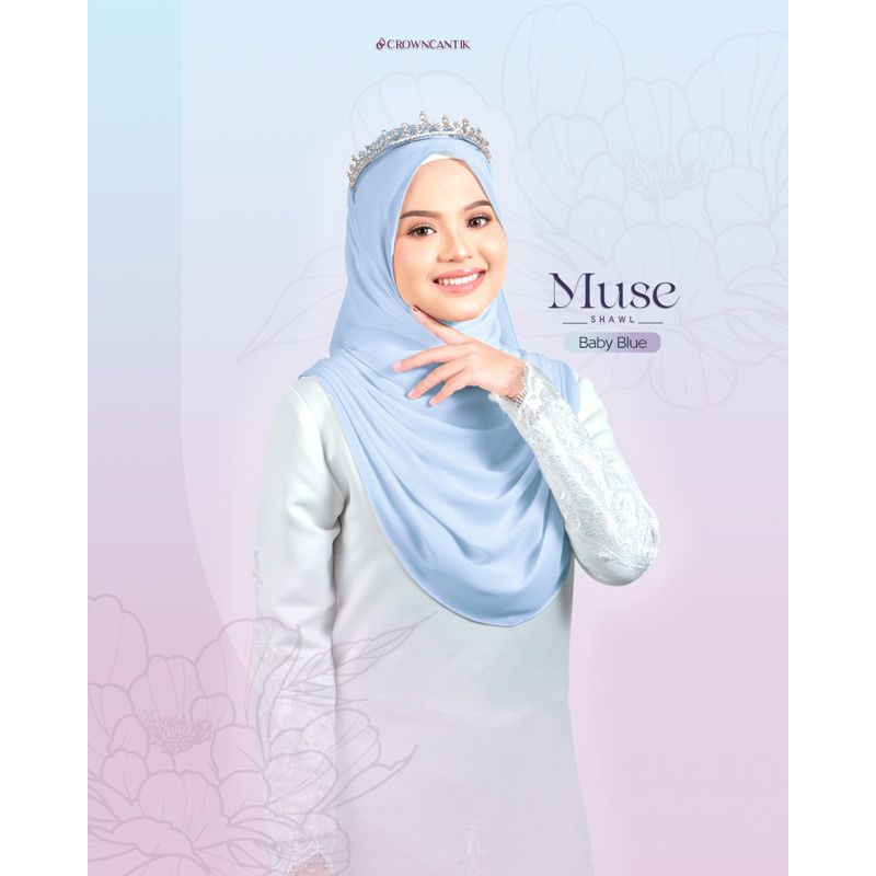 SHAWL NIKAH TUNANG CURVE Drape flowy (Lucy & Muse) Real Color OFFWHITE ...