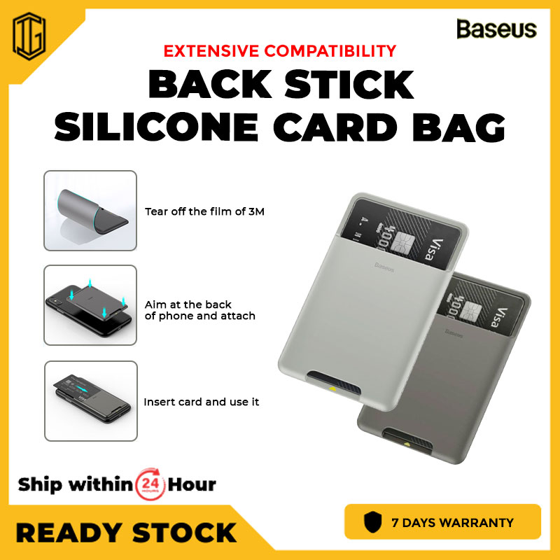 BASEUS Back Stick Silicone Card Bag Extensive Compatibility Round ...