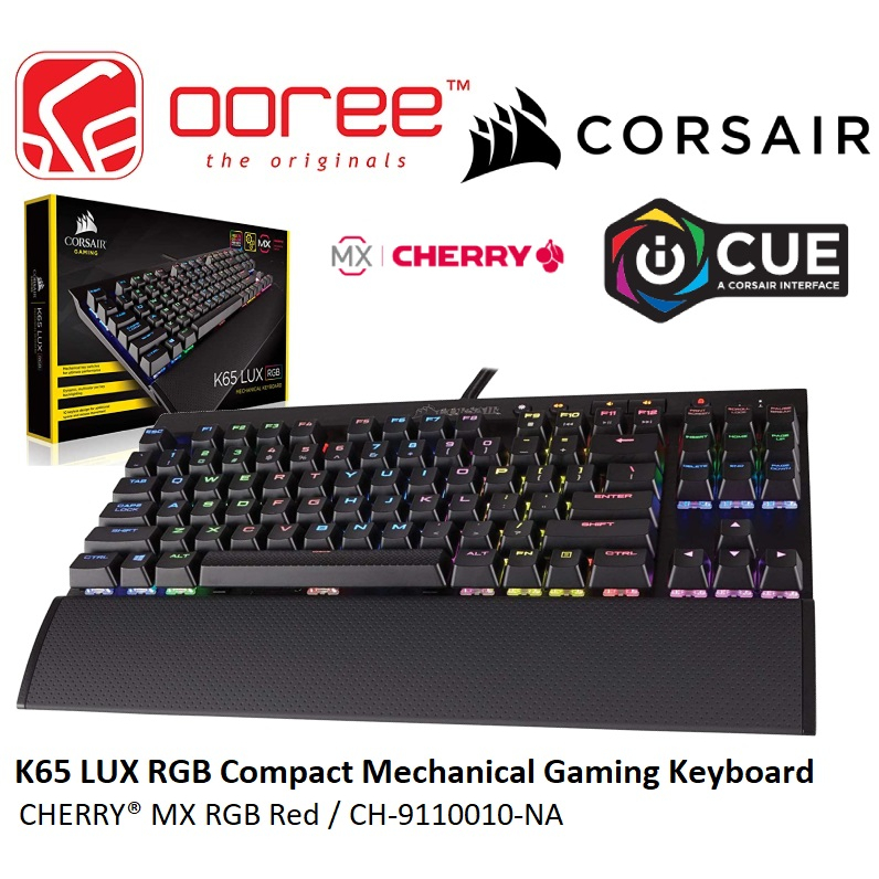 CORSAIR K65 LUX RGB TKL COMPACT MECHANICAL GAMING WIRED KEYBROAD K68 ...