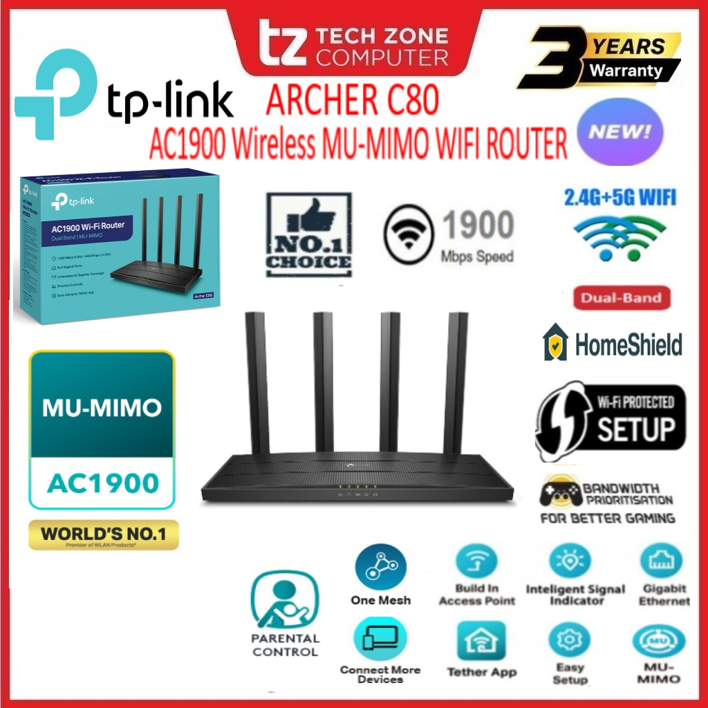 TP-Link Archer C80 AC1900 Wireless MU-MIMO Wi-Fi Router | Shopee Malaysia