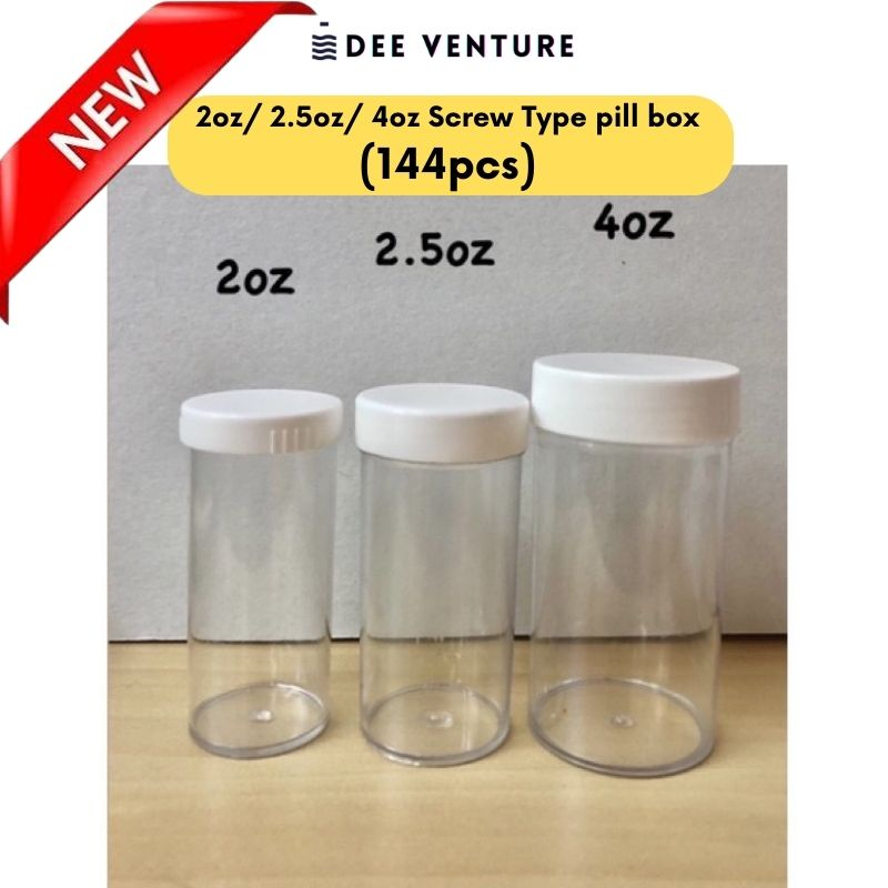 (50/100/144pcs) 2oz/ 2.5oz/ 4oz Screw Type Pill box | Botol Ubat Kosong ...