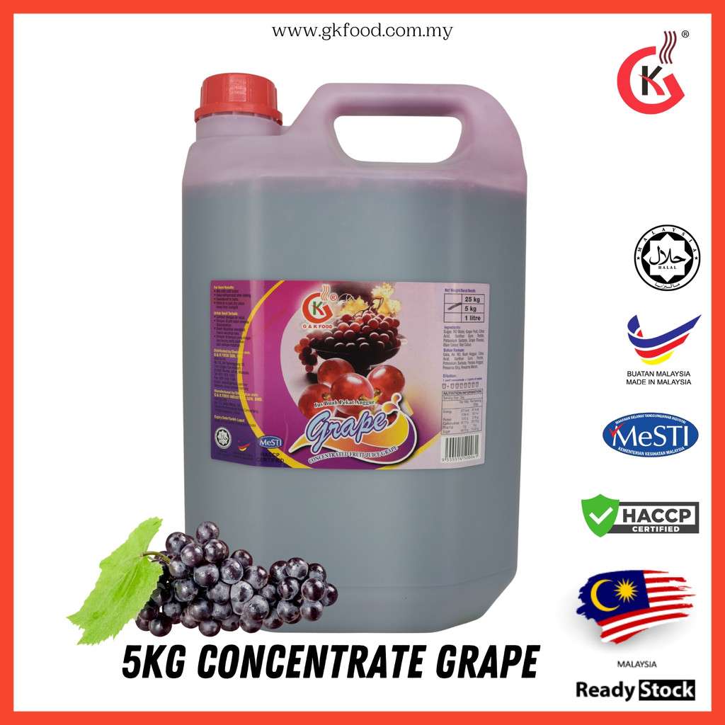 G&K 1:8 Concentrate Grape Juice 5kg(4L) | Jus Anggur Pekat Halal | air ...