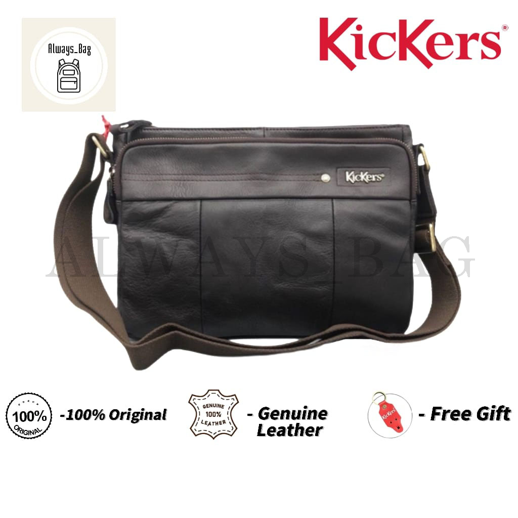 Kickers Leather Original Mens Messenger Bag Medium Size (87881/89703 ...