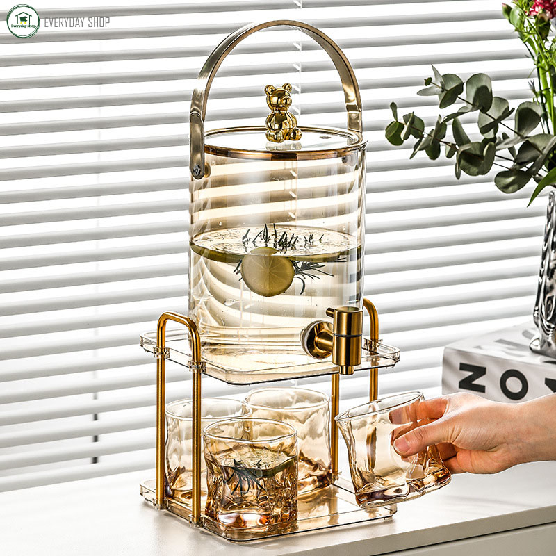 Luxury Glass Tea Set Family Party Juice Drink Pot Kettle with Faucet ...