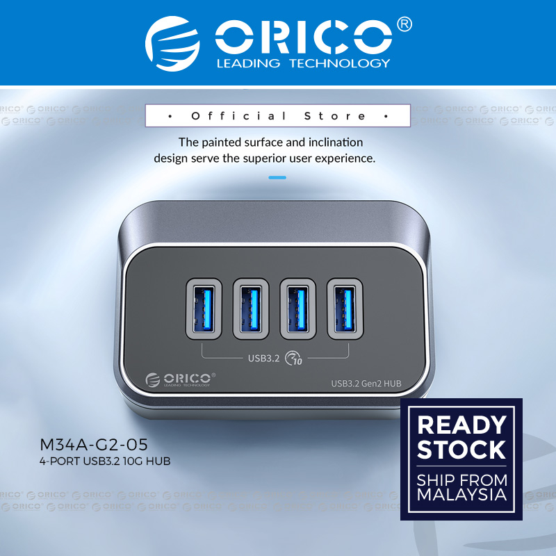 Orico M34A-G2 10Gbps Type C to 4 Port USB A Hub | Shopee Malaysia