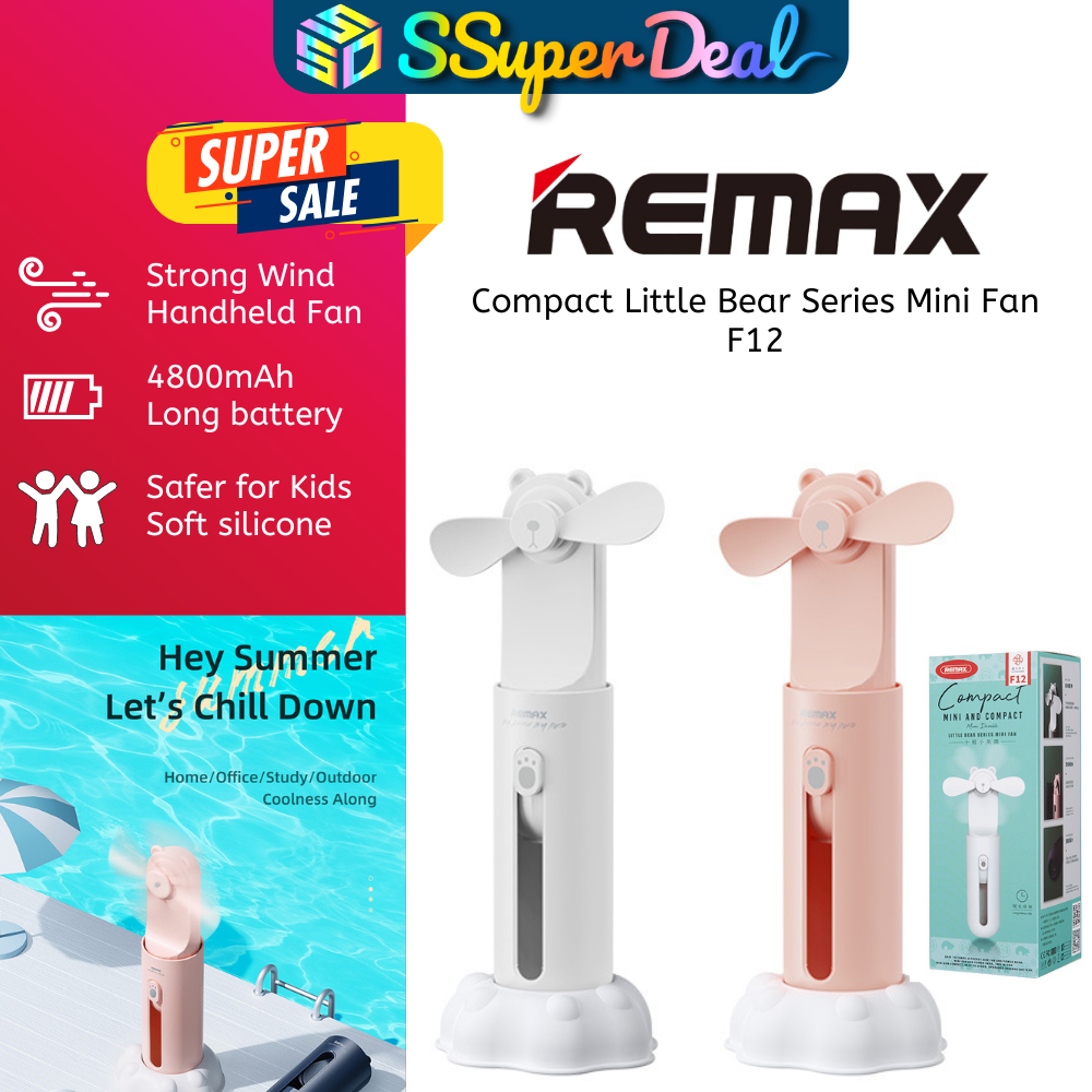 Remax F12 Pro USB handheld Fan with Lamp 43000mAh 3 in 1 with powerbank ...