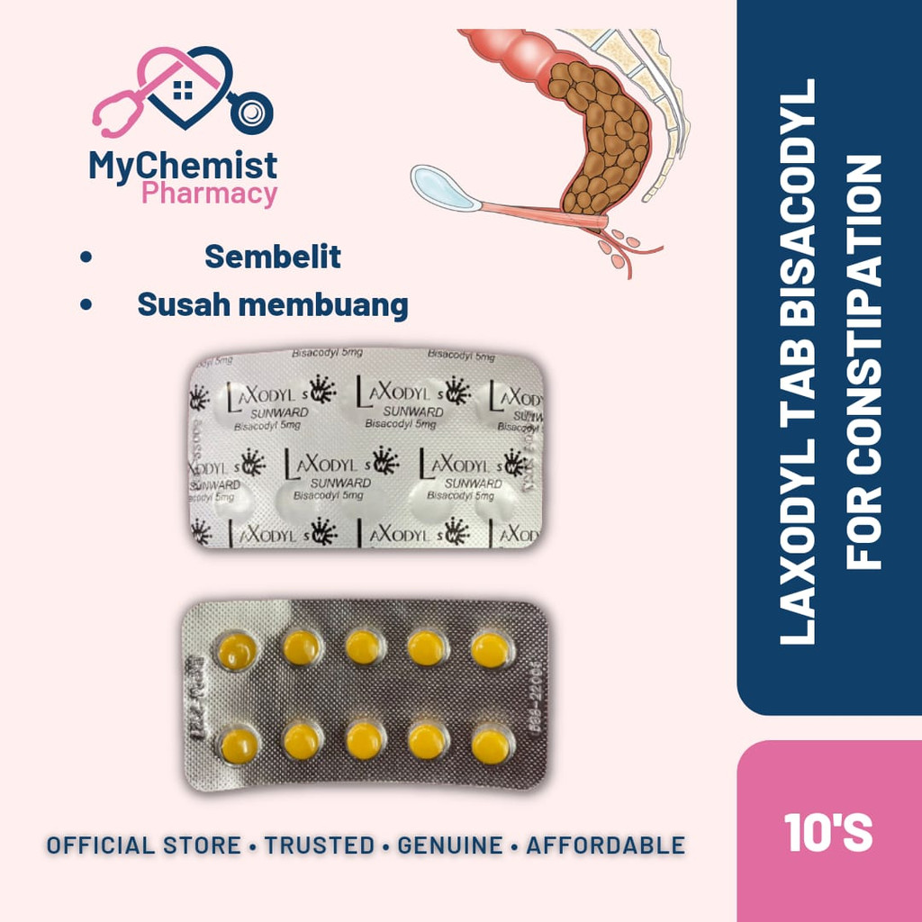 Laxodyl Bisacodyl Untuk Sembelit 10's x 100 Strip (EXP 4/2027) | Shopee ...