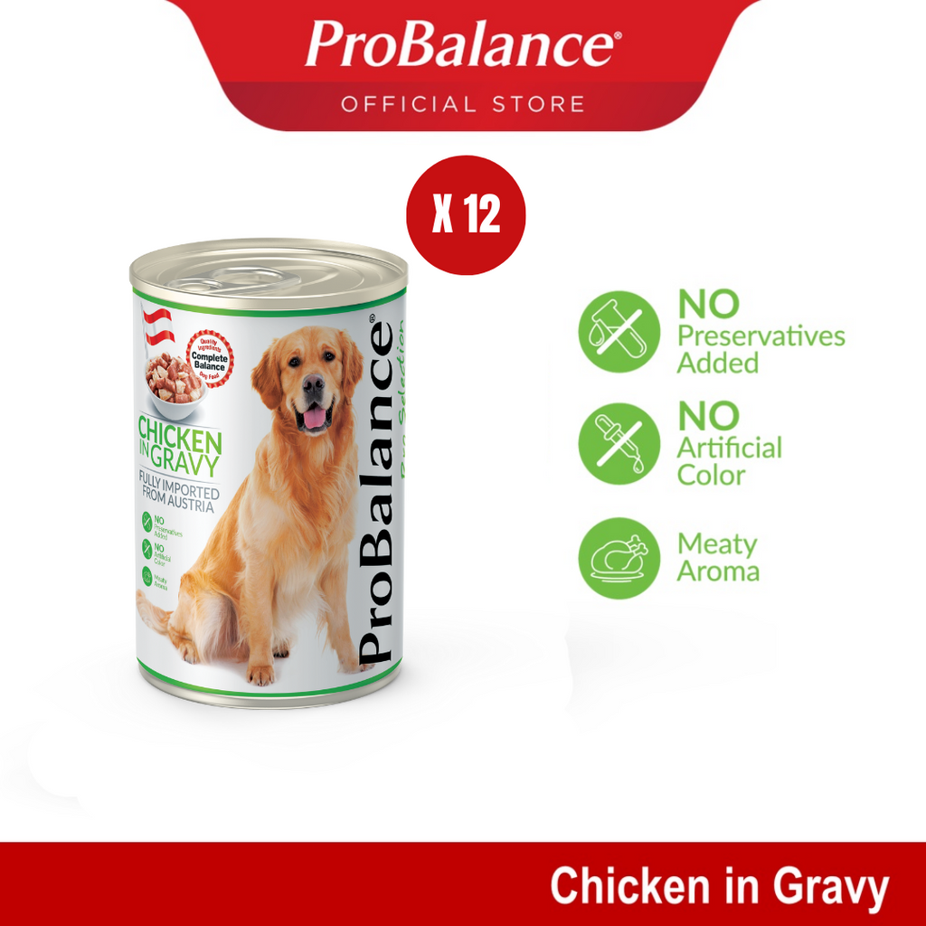 ProBalance Wet Dog Food - Chicken in Gravy (400g x 12 Cans) | Shopee Malaysia