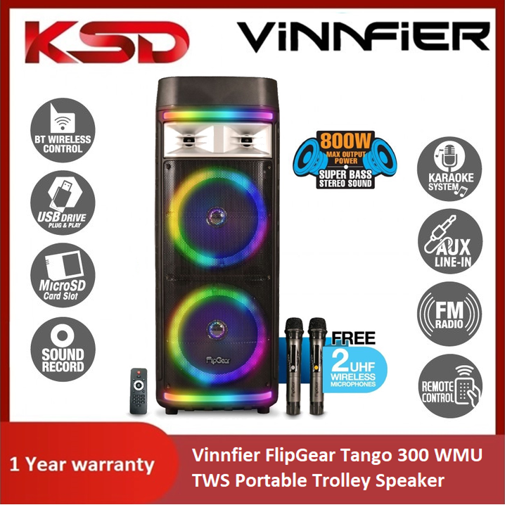 Vinnfier FlipGear Tango 300 WMB 2021 TWS Portable Trolley Speaker | Shopee Malaysia