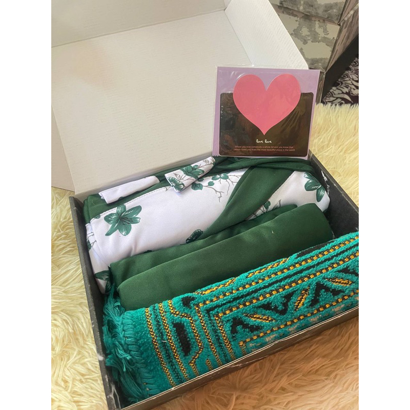 Set Suprise Gift Box Telekung Dewasa Viscose Floral/Printed | Shopee ...