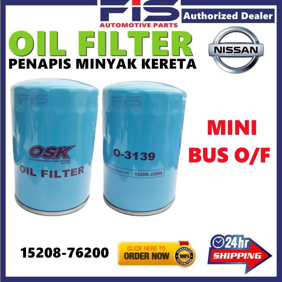 FIS Oil Filter Nissan Mini Bus OF 15208-76200 O-3139 Penapis Minyak ...
