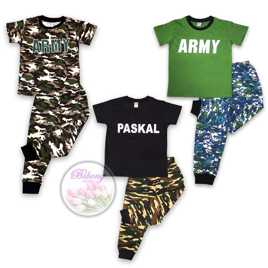 Full Cotton Set Baju Budak ASKAR Lelaki Perempuan Malaysia PASKAL ARMY ...