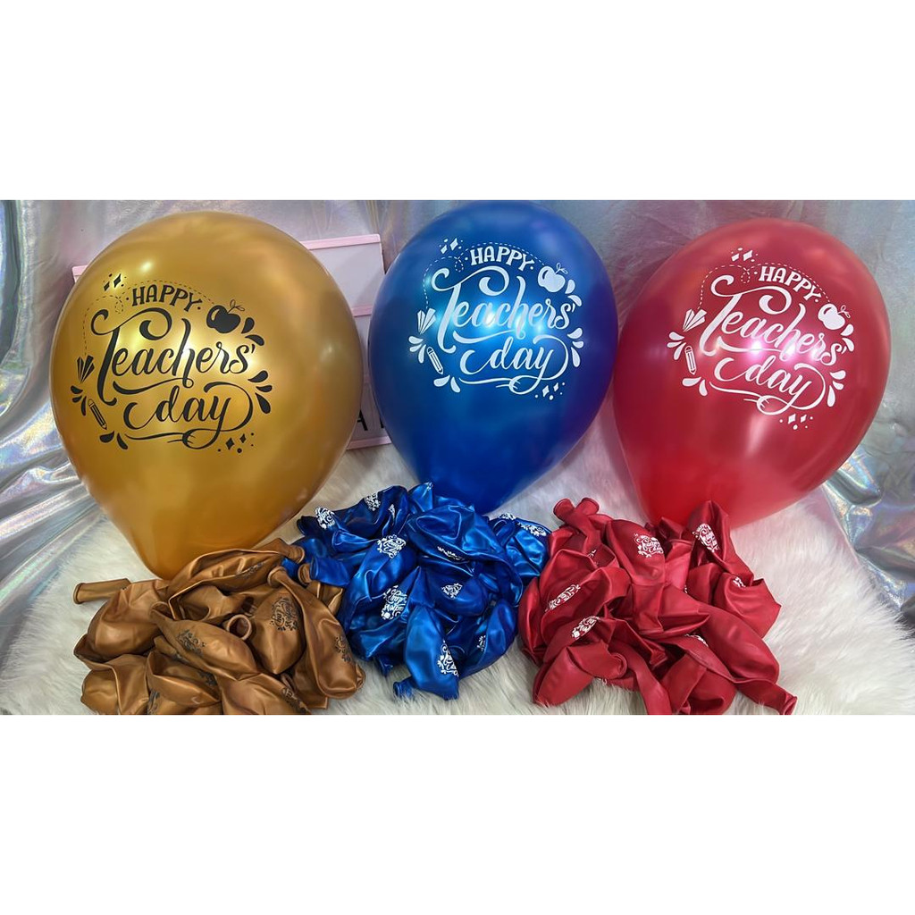 12 inch Round Shape Latex Balloon Happy Teacher's Day/Selamat hari guru ...