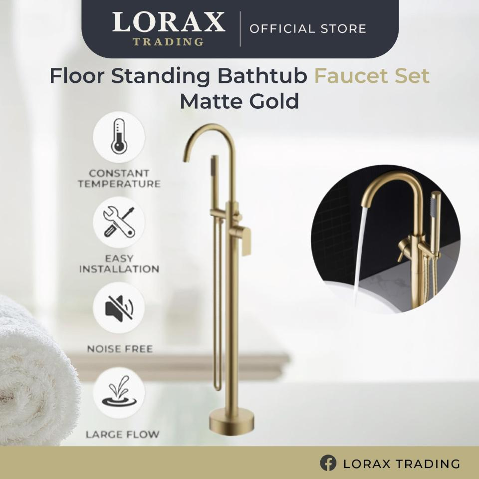Floor Standing Bathtub Mounted 2 Ways Shower FS 9009/G (Matte Gold ...