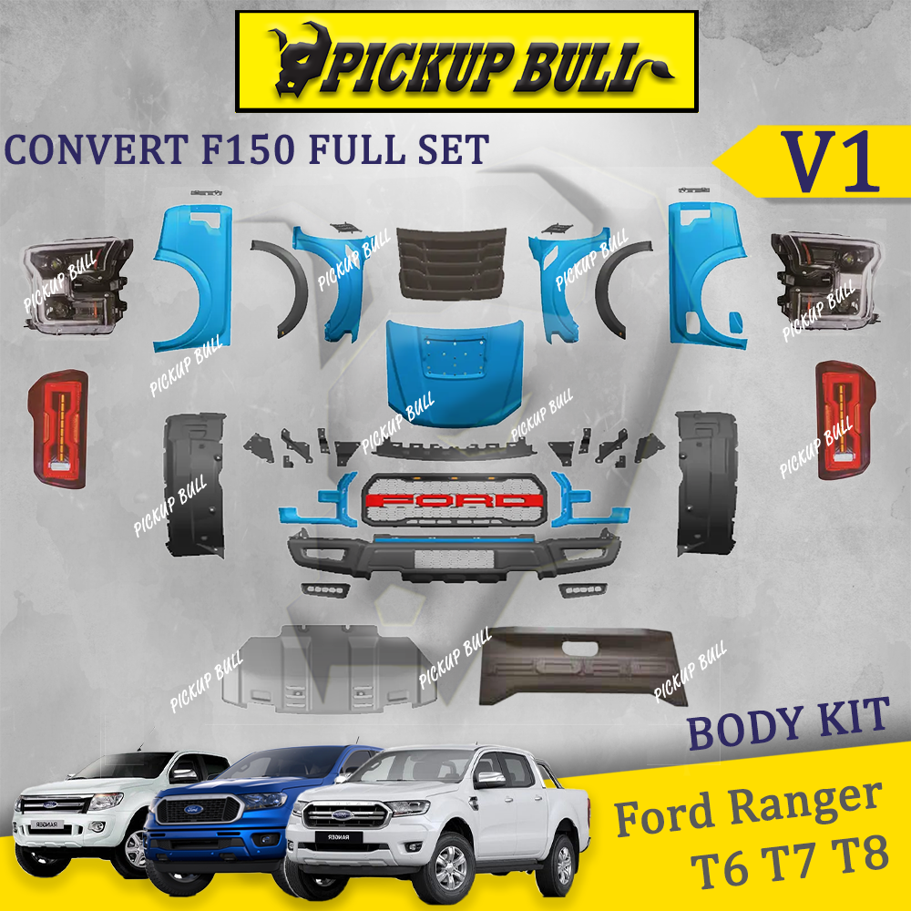 Ford Ranger T6 T7 T8 convert to F150 body kit 2016 ABS full set/ F150 ...