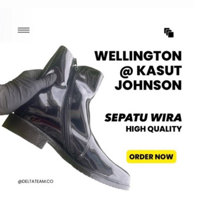 KASUT WELLINGTON @ JOHNSON || AUTO SHINE [SEPATU WIRA] | Shopee Malaysia