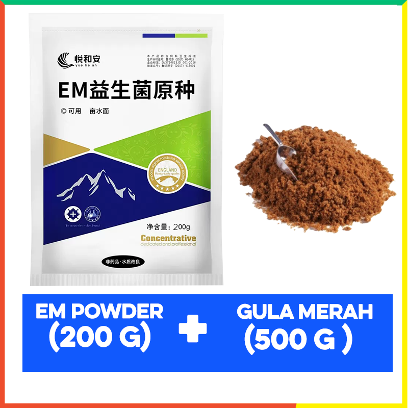 EM Powder 益生菌原种 Buat EM1 EM4 Tanaman Bacteria Starter Penjernih Air ...