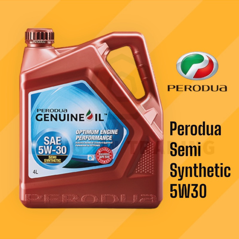 Perodua Genuine Oil 5W30 Semi Synthetic Engine Oil (4L) 7000KM | Shopee ...