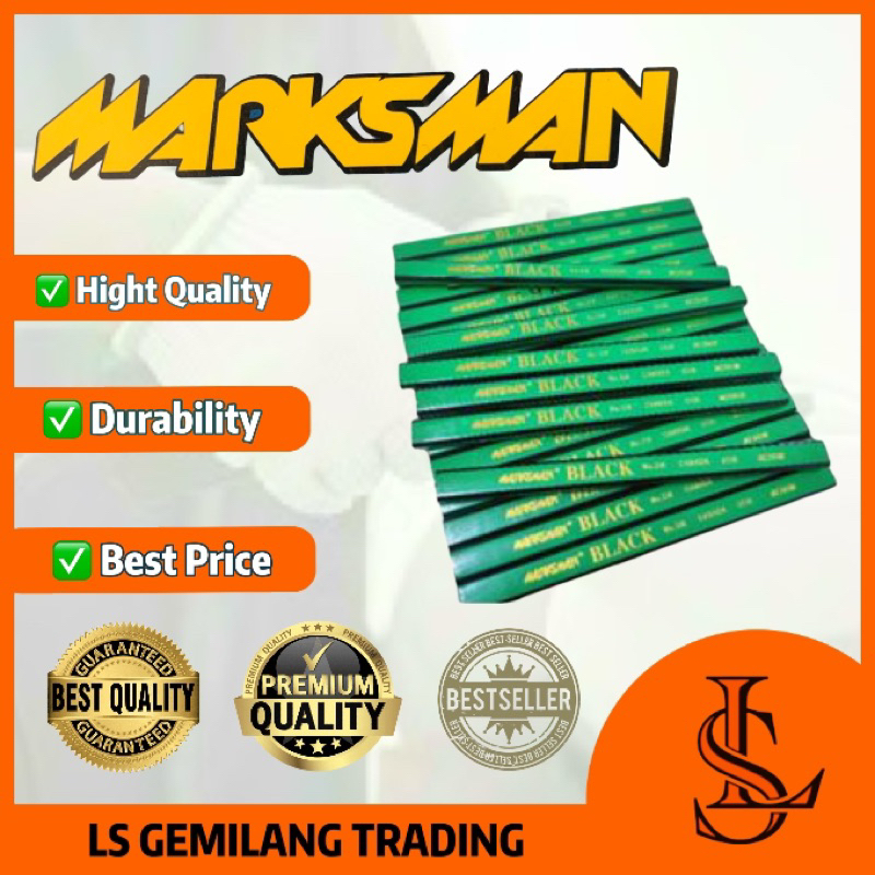 LS GEMILANG CANADA 333 Carpenter Pencil Flat Wood Construction Wood ...