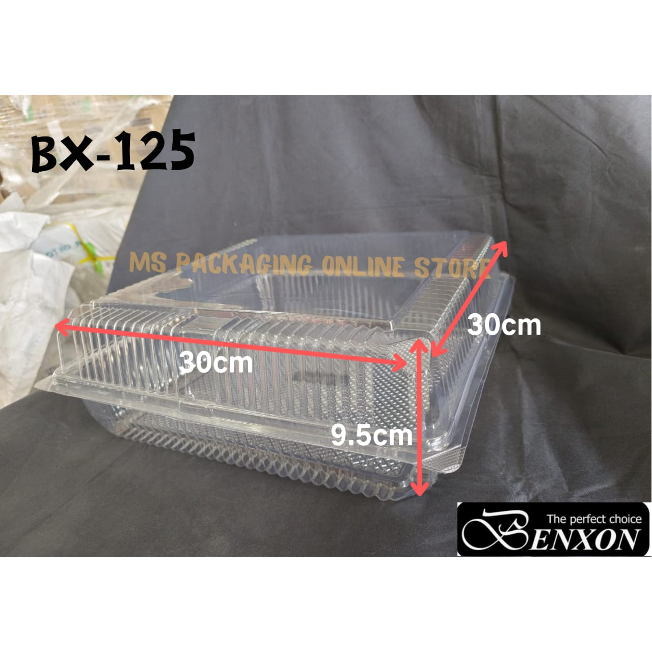 BX-125 BENXON 10" Square Cake Tray with Lock（50pcs± ) Bakery Disposable ...