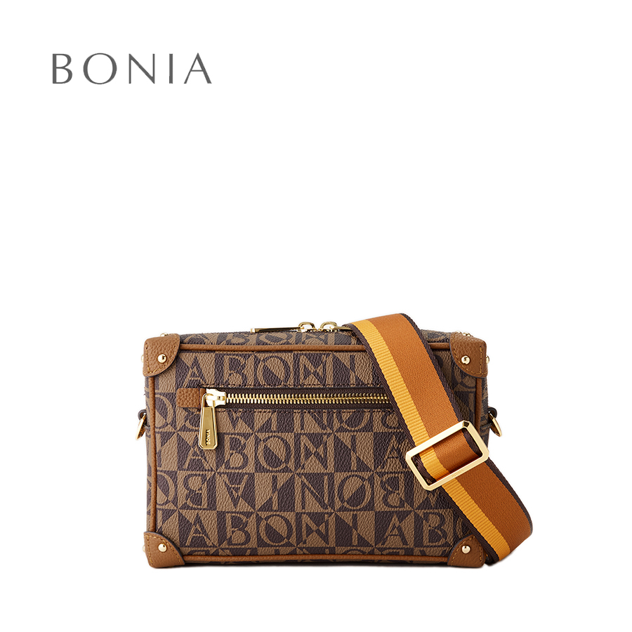 Bonia Brown Monogram Crossbody Bag | Beg silang badan | Shopee Malaysia