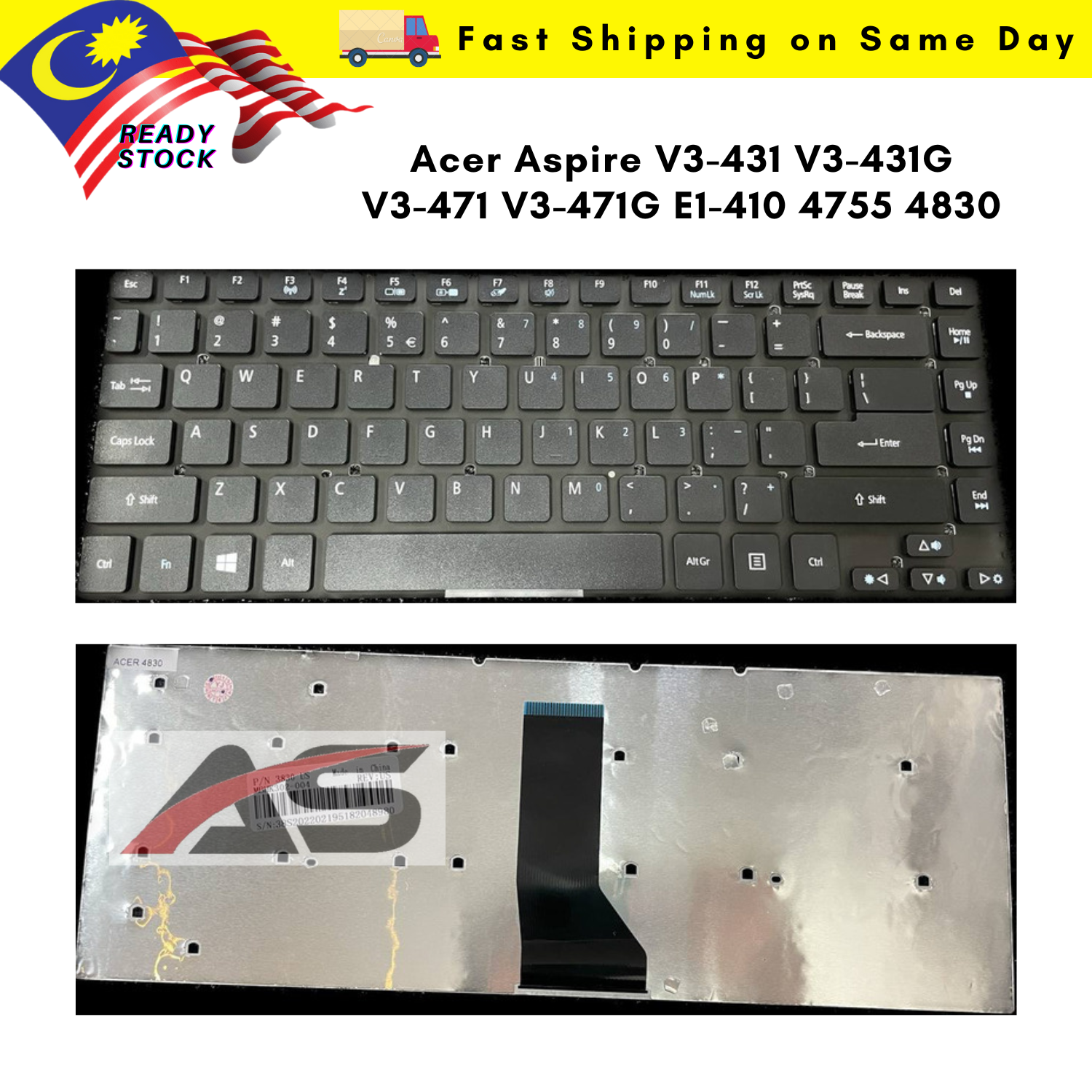 keyboard acer 4830 acer Aspire V3-431 V3-431G V3-471 V3-471G E1-410 4755 4830 Laptop Keyboard ...