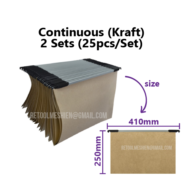 Individual/Continuous Filing Pocket Hanging File Folder (Kraft/PP Blue ...