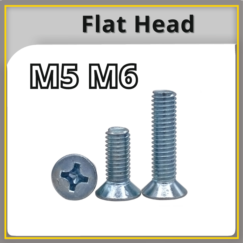 M5 M6 CSK Phillips Flat Head Screw JIS | Zinc Plating | Countersunk ...