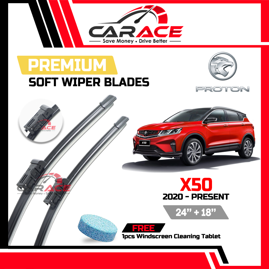 PROTON X50 2020-Present | CARACE Premium Soft Wiper Blades 24"+18 ...