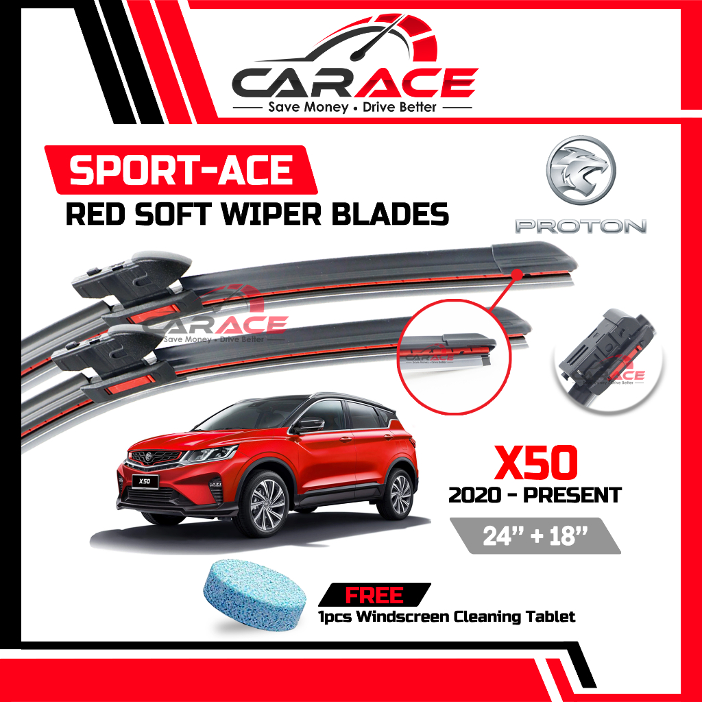 PROTON X50 2020-Present | CARACE SPORT-ACE Red Wiper Blades 24"+18 ...