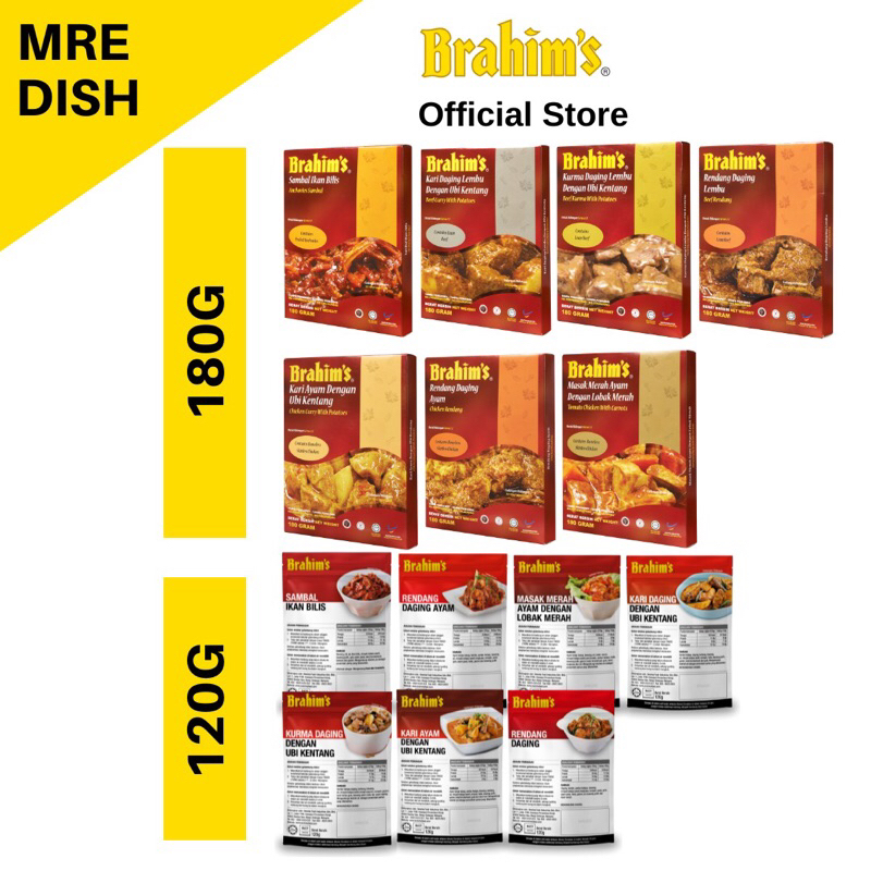 Brahim's Meal Ready To Eat 180g & 120g - Makanan Sedia di Makan ...