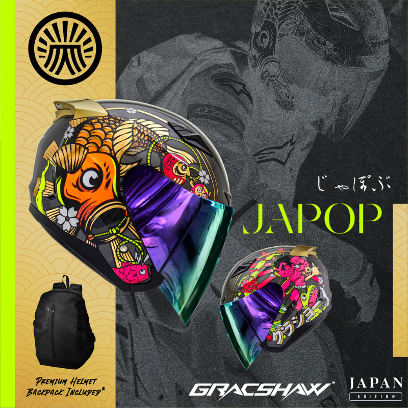 Gracshaw Helmet Gennex G535 JAPOP Japan Edition New Launching with FREE ...
