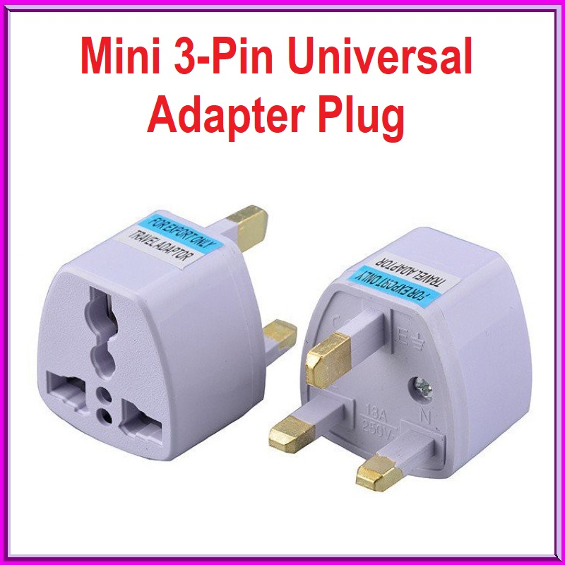 Mini 3-Pin Universal Adapter Plug / Travel Adaptors / Converter Plug ...