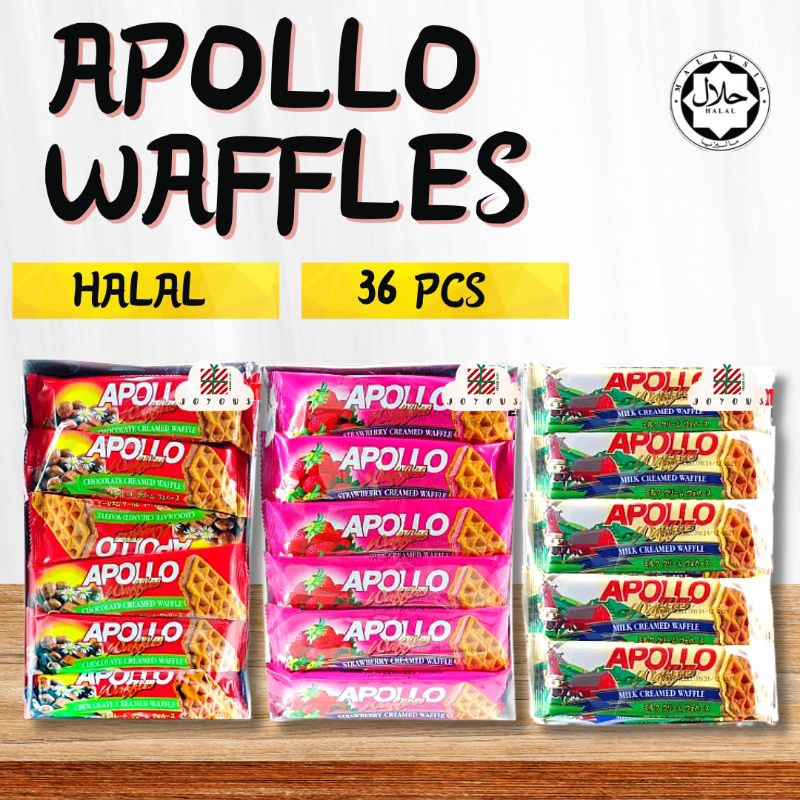 36pcs Apollo Waffles Creamed Waffle (Chocolate / Strawberry / Milk ...