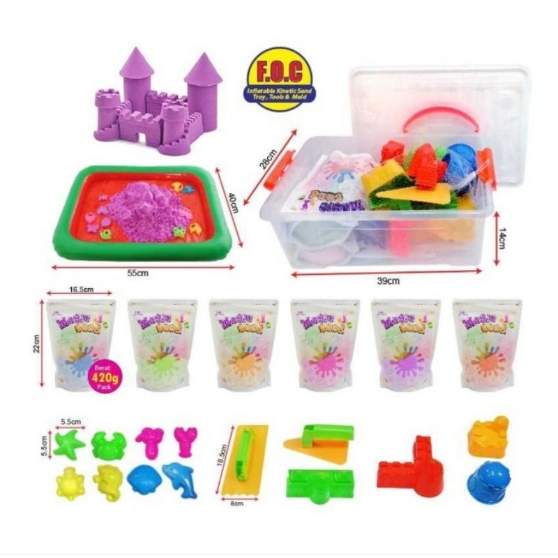 6 Set Creative Colourful Kinetic Sand Art & Sand Craft for Kids [Ready ...