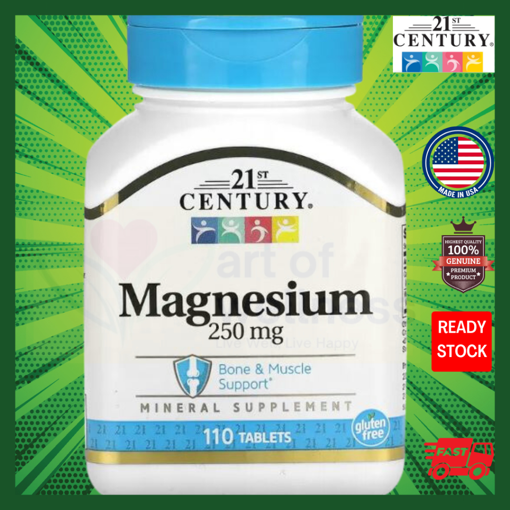 21st Century, 💥MAGNESIUM, 250 mg💥, 110 Tablets (BONE & MUSCLE SUPPORT ...