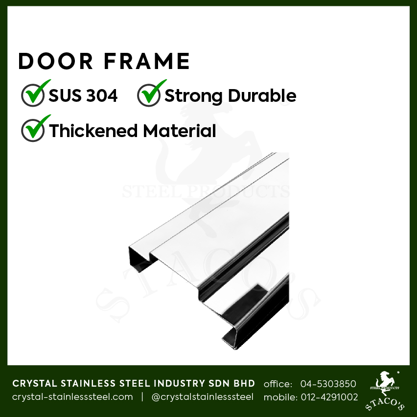 STACOS Stainless Steel 304 Door Frame Door Jamb Profile Frame Pintu ...