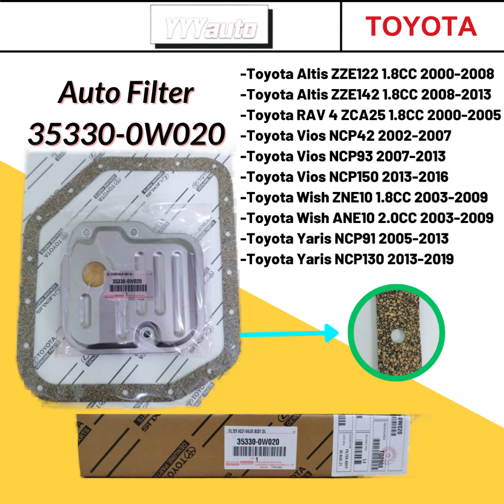 ORIGINAL ATF TOYOTA Auto Transmission Filter Set / Auto Filter 35330 ...