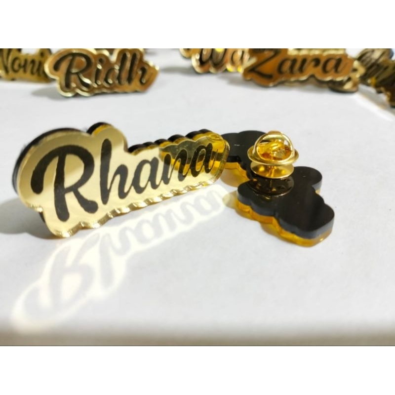 Pin Nama Mirror Gold | Shopee Malaysia