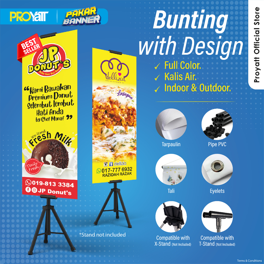 Bunting / Banner / Backdrop Printing ( Siap Design / Pakej Service ...