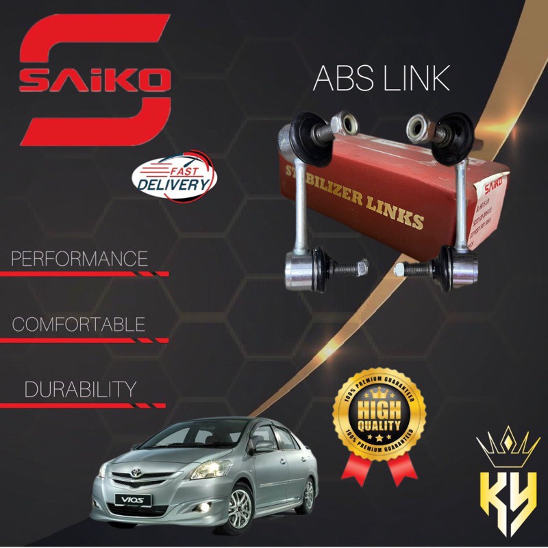 SAIKO FRONT STABILIZER LINK TOYOTA VIOS NCP93 (KSL-T020) ABS LINK ...