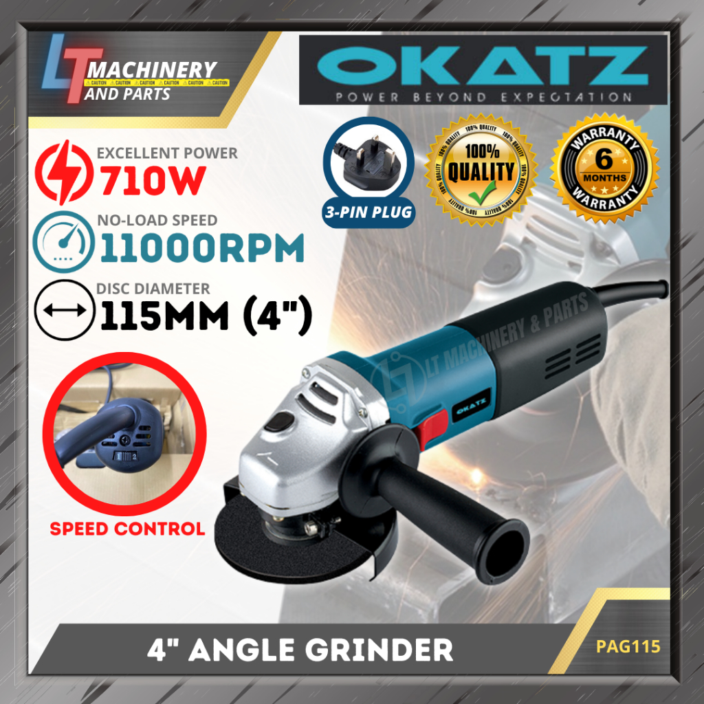 OKATZ 4" 115MM VARIABLE SPEED CONTROL ANGLE GRINDER MESIN PENCANAI ...