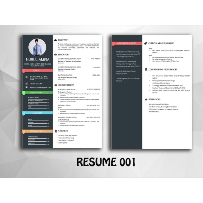 RESUME 001 (Template mudah edit) | Shopee Malaysia